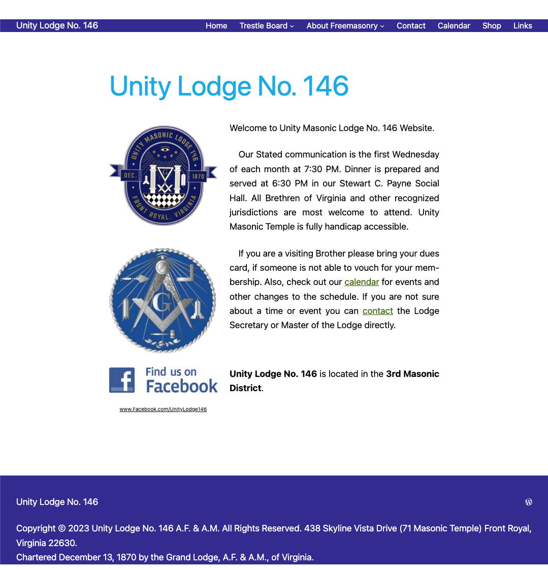 Website History – Unity Lodge No. 146